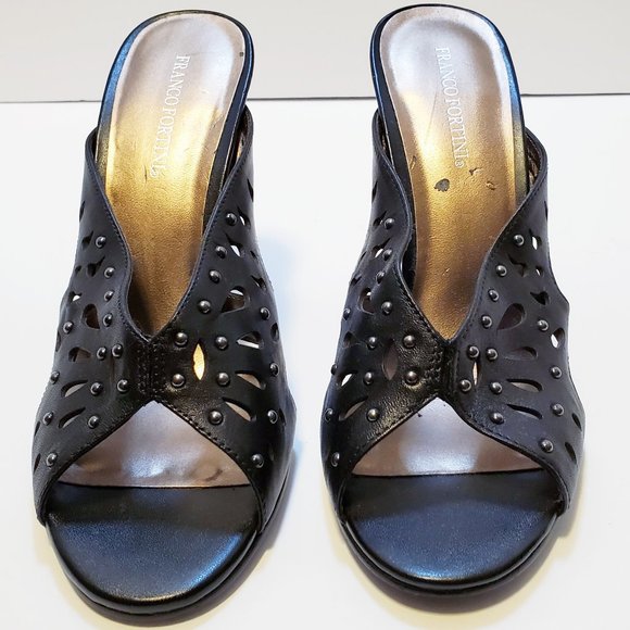Franco Fortini | Shoes | Franco Fortini Black Leather Studded Butterfly ...